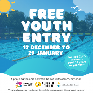FREE youth access to be trialed at Red Cliffs Pool these School Holidays!